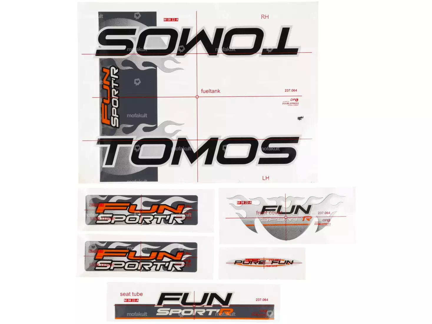 Sticker set tank & frame original | Tomos Fun Sport'R | mofakult