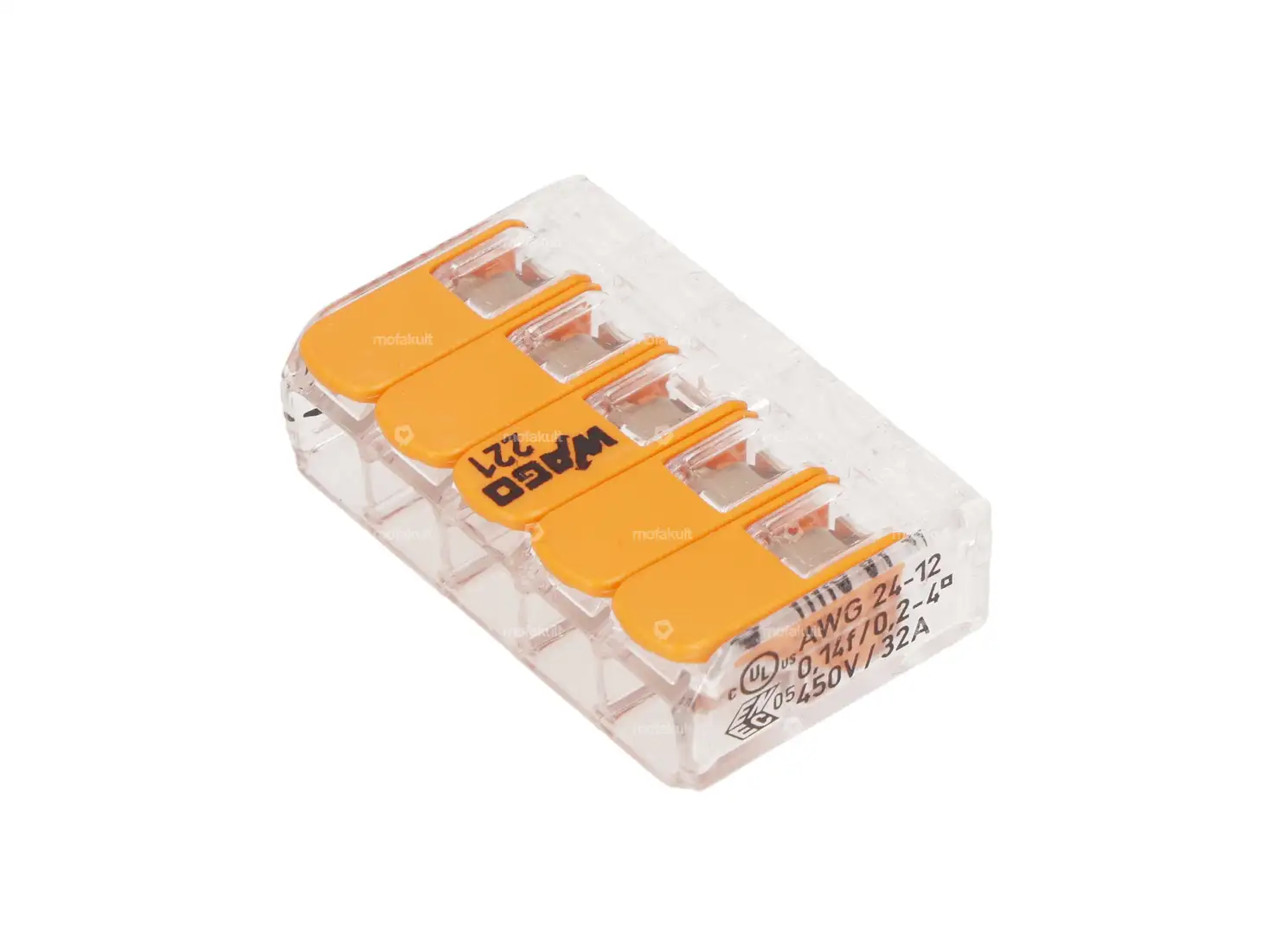 WAGO parallel connector 5 conductors 4 mm with lever | mofakult