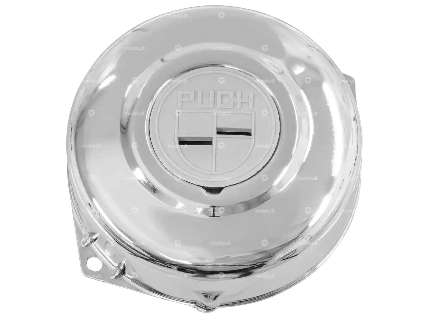 GPO ignition cover chrome "Puch" emblem gray | Puch | mofakult