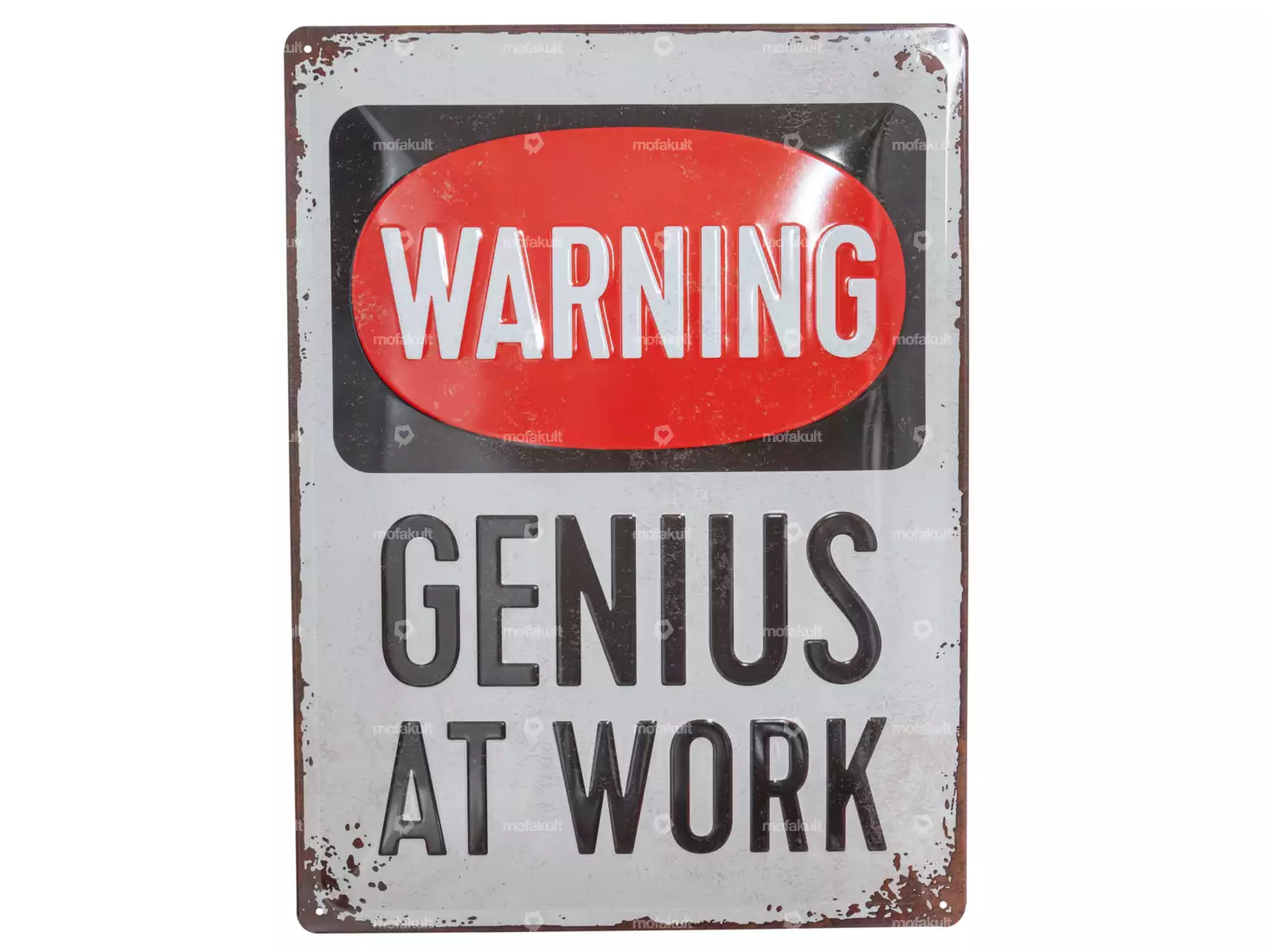 Nostalgic Art Blechschild «Warning Genius at work» 30 x 40 cm | mofakult