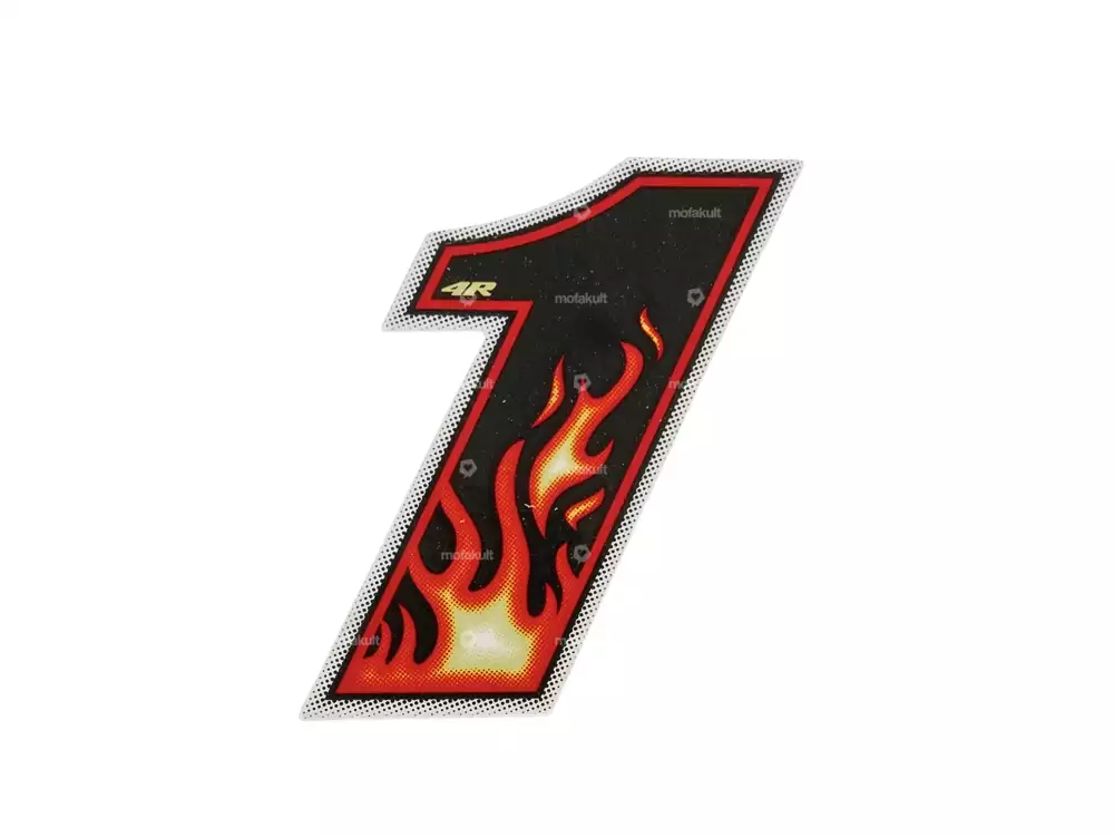 Sticker Number 1 Flame (height 65 mm) | mofakult