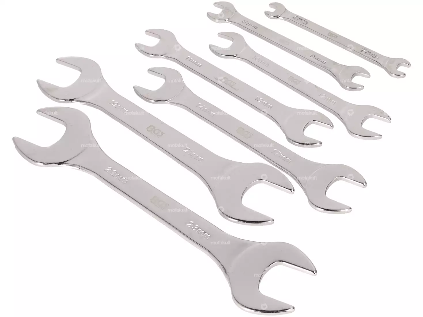 BGS double open-end wrench set extra flat SW 6 - 23 mm 7 pcs. | mofakult