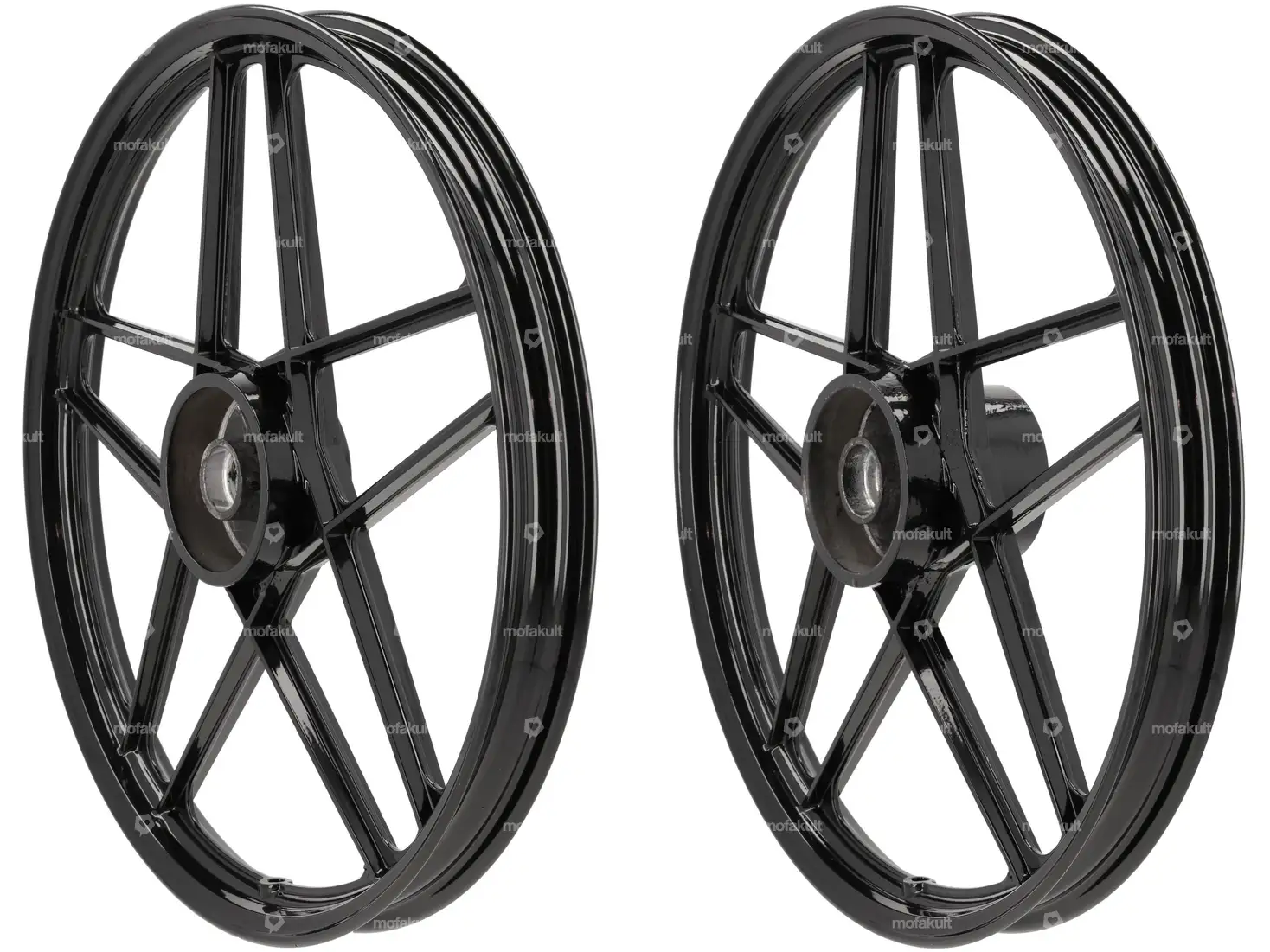 Wheel set 17" cast black (5 double spokes) Grimeca replica | Hercules ...