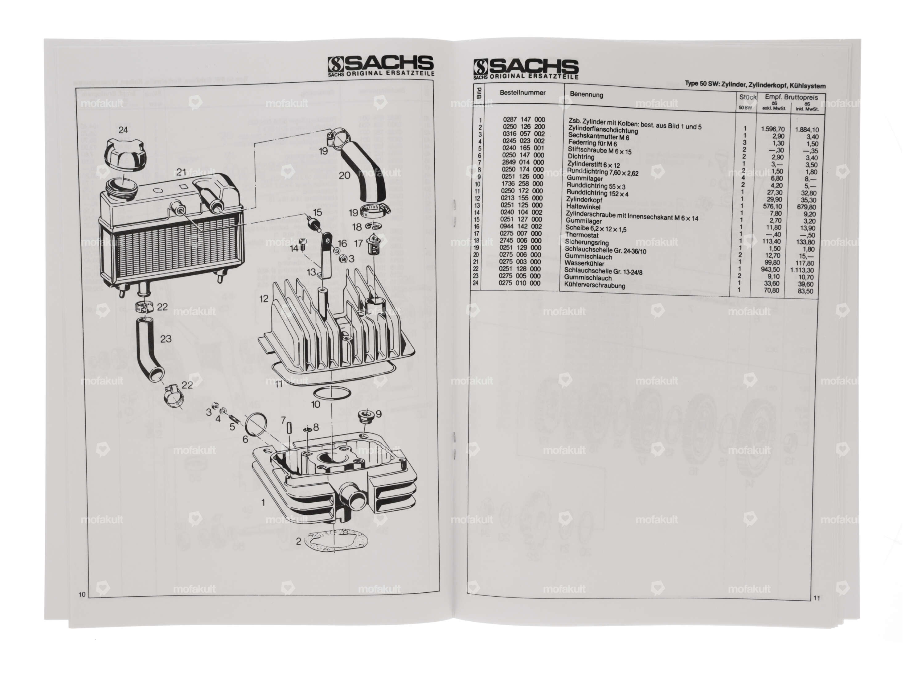 Spare parts and price list 1980 | Sachs 50 S, 50 SW | mofakult