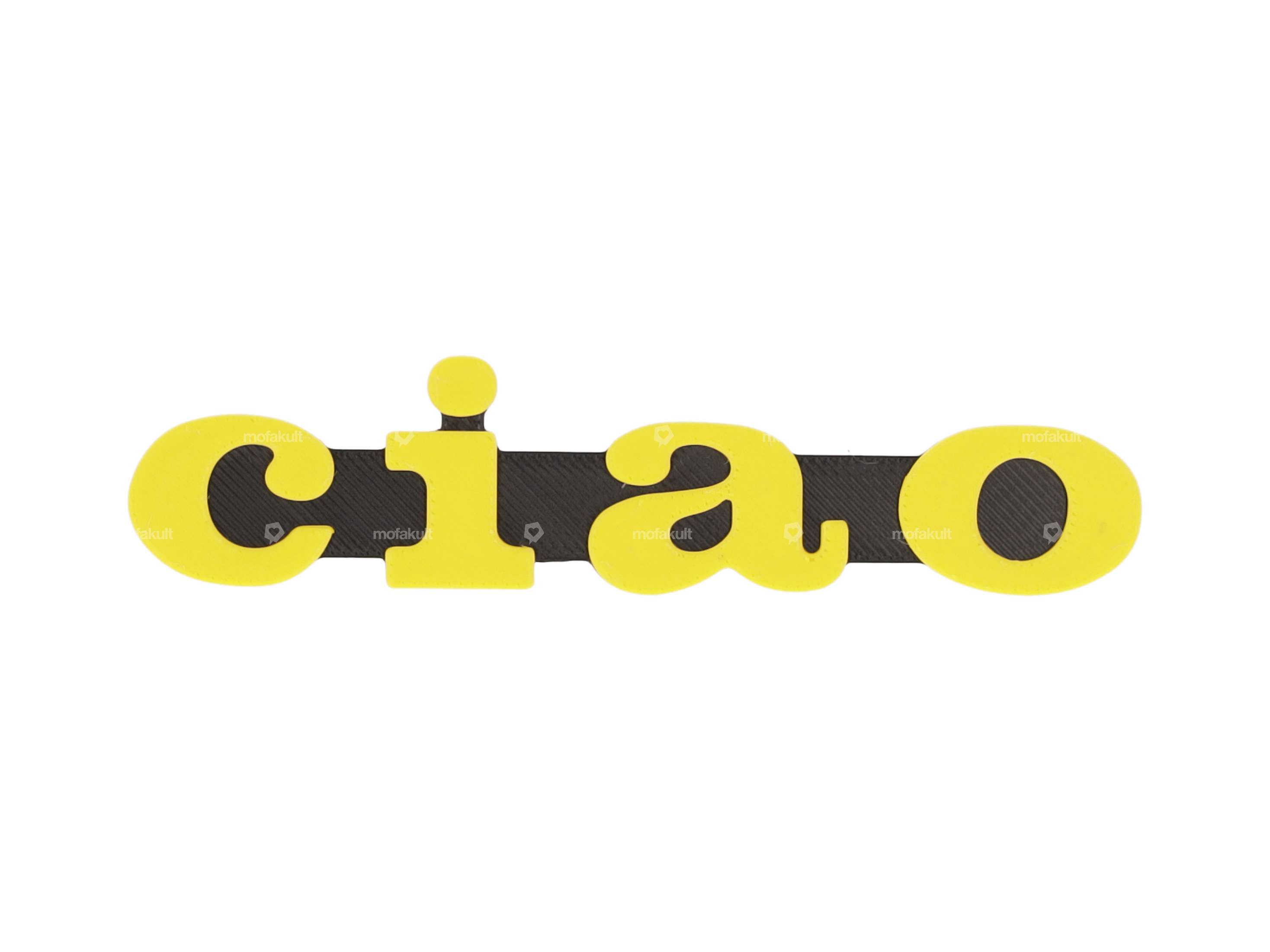 Emblem "ciao" plastic 3D yellow / black | mofakult